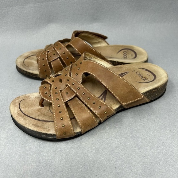 Abeo | Shoes | Abeo Bio System Womens 7 N Bevin Brown Leather Sandals ...